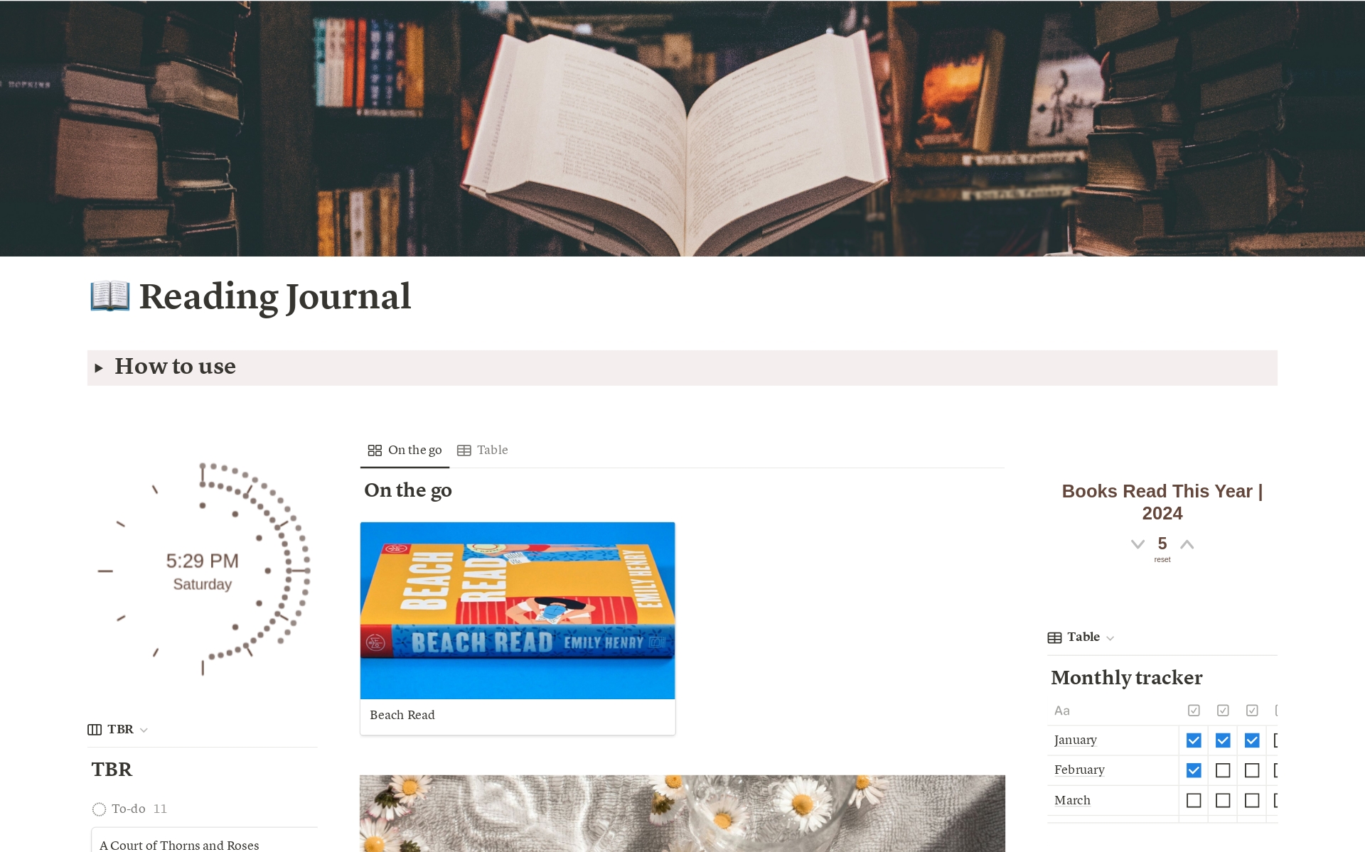 Reading Journal Template | Notion Marketplace