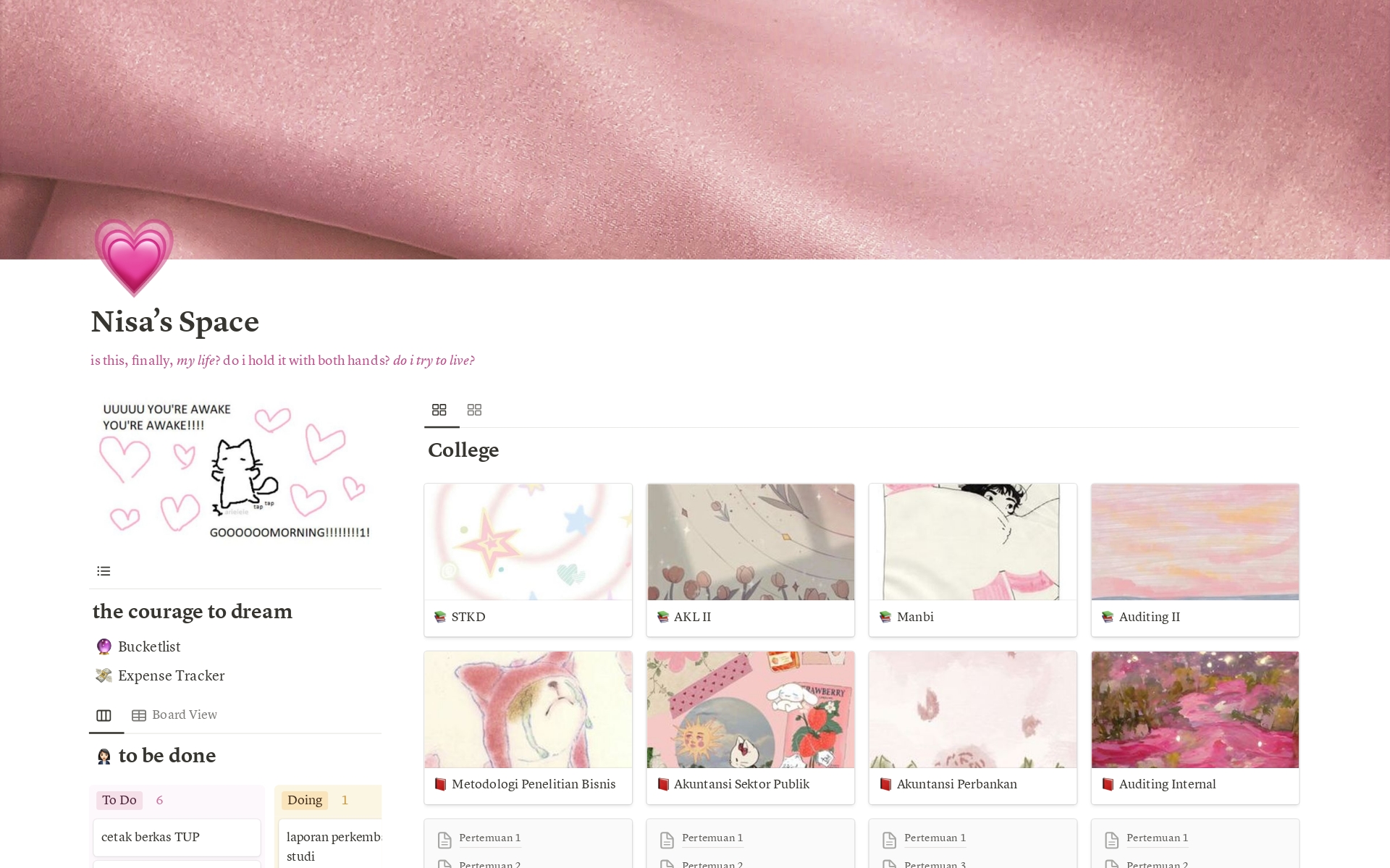 Pink Space Template | Notion Marketplace