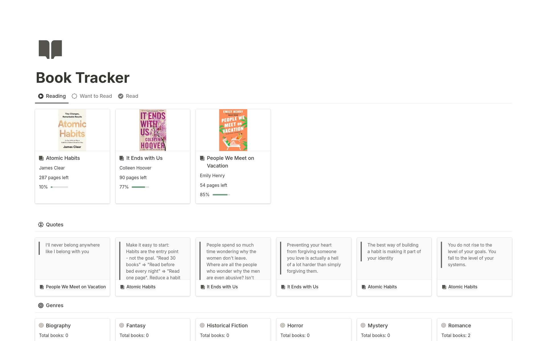 Book Tracker Template | Notion Marketplace
