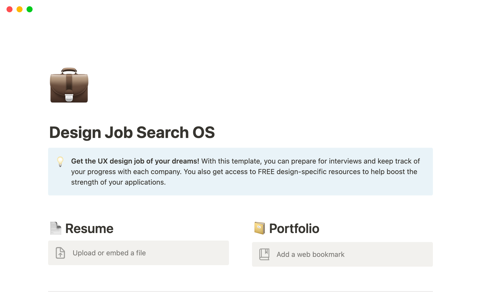 Design Job Search OS by The UX Guidebook | Notion Template