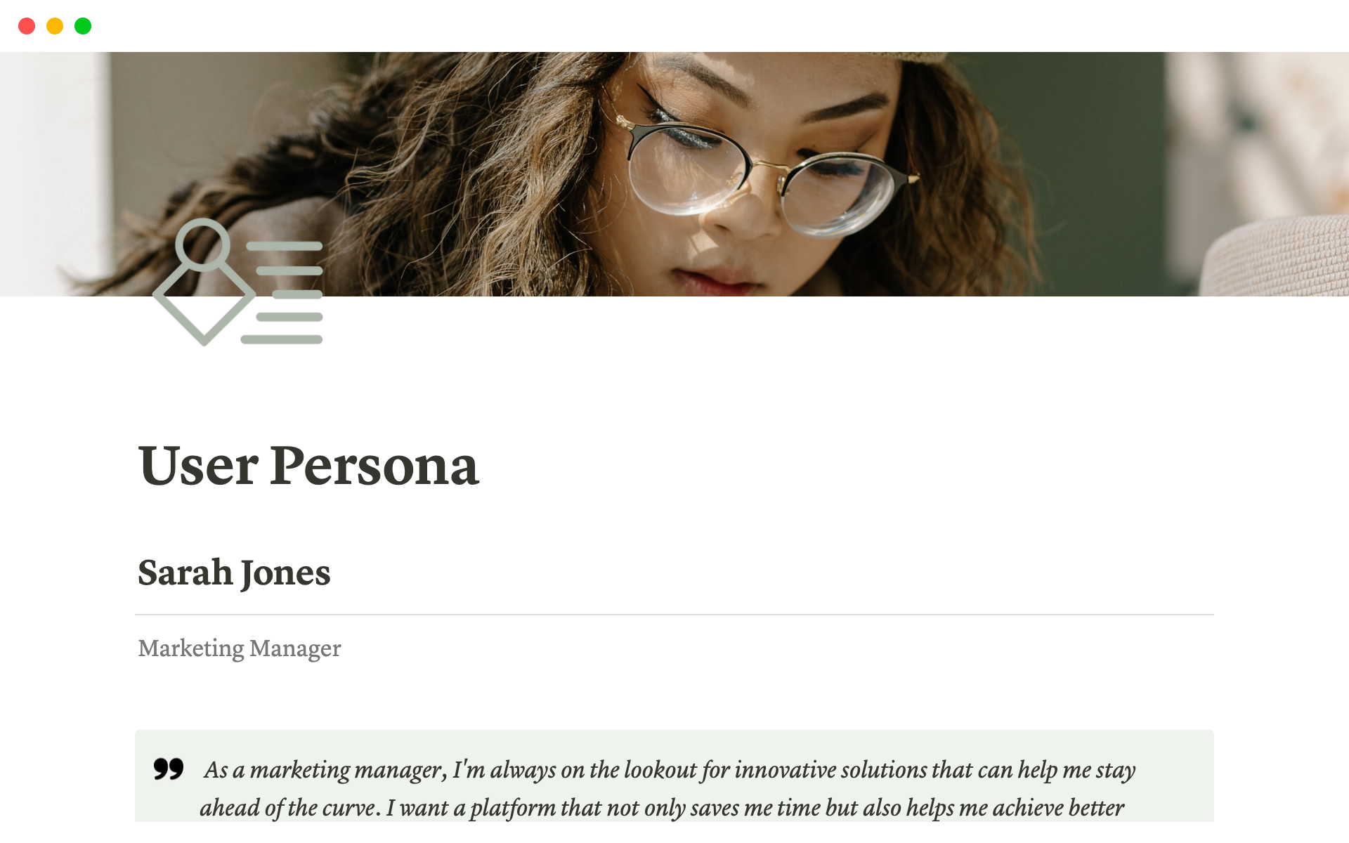 User Persona Template | Notion Marketplace