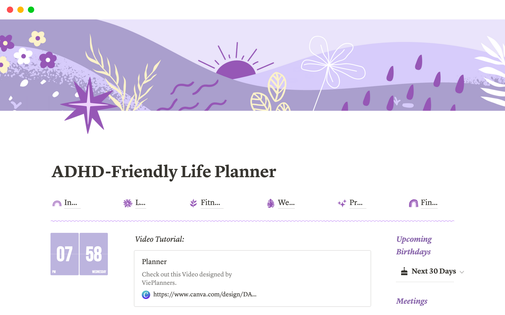 Personal Life Planner Template by Filipa Sofia 🌼 ADHD | Life ...