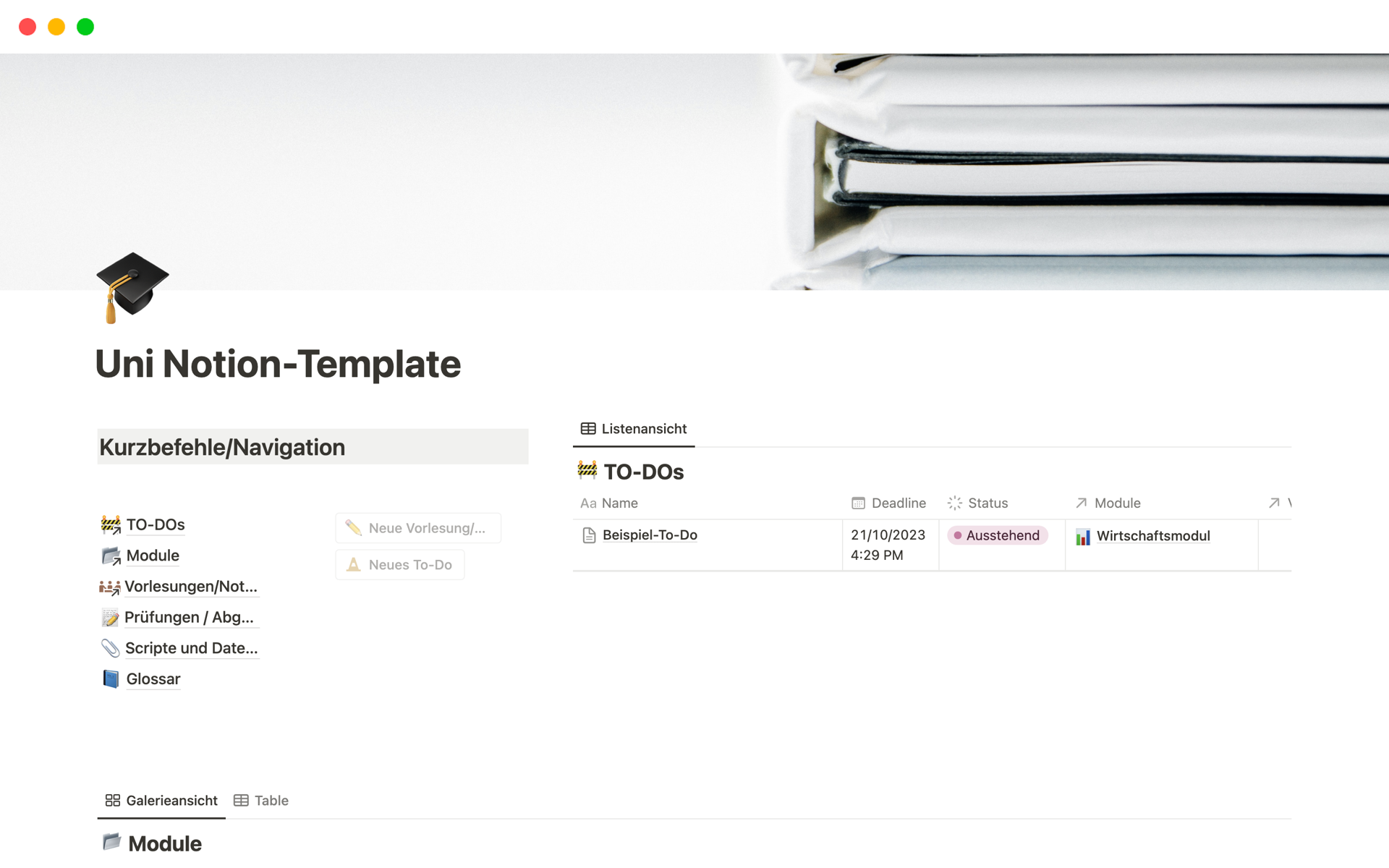 Die All-in-One Notion-Vorlage für die Uni | Notion Template