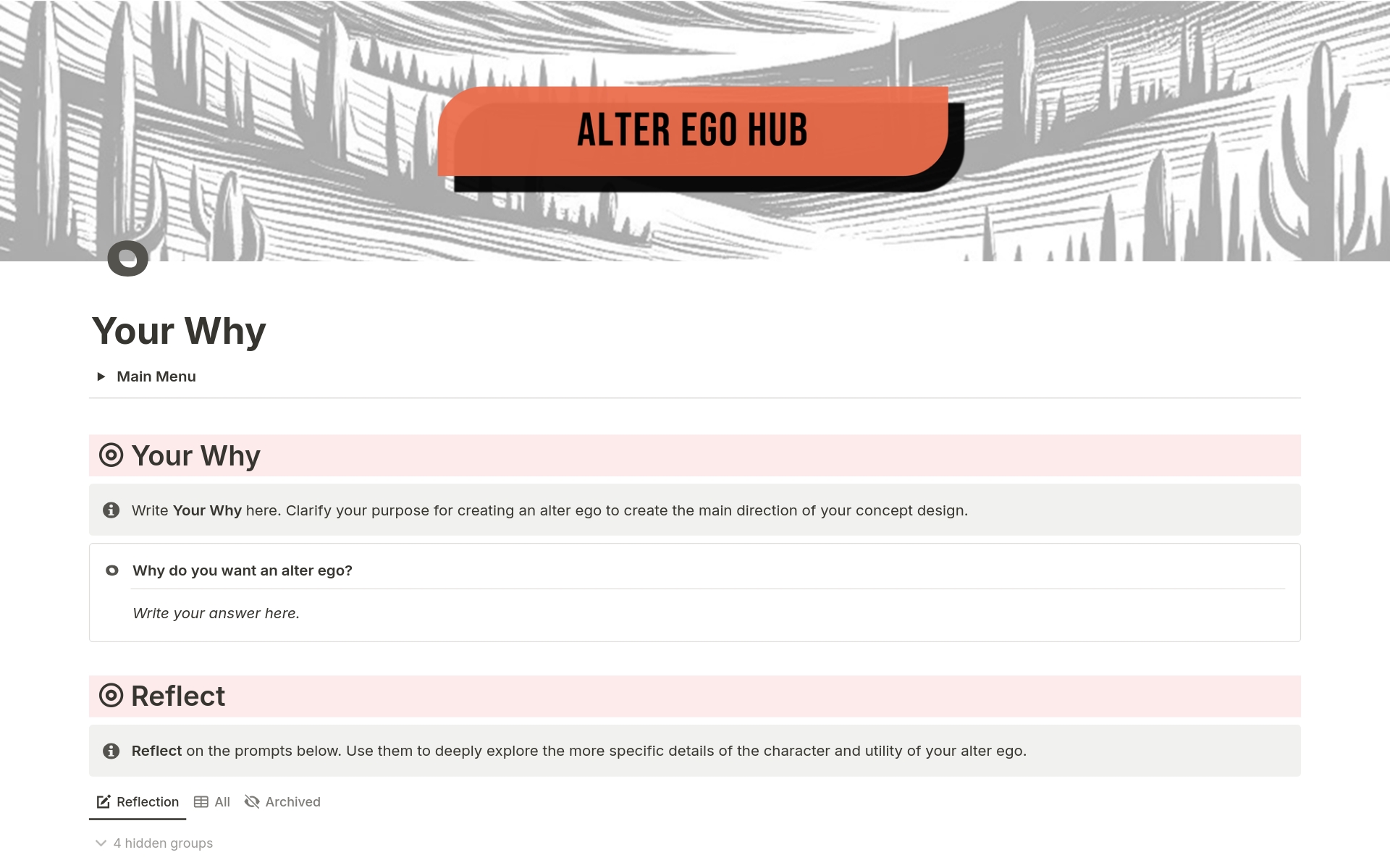 Alter Ego Hub | Notion Template