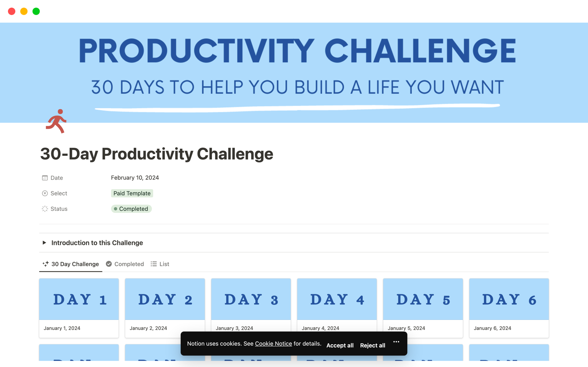 Productivity Challenge - 30 Days Template | Notion Marketplace