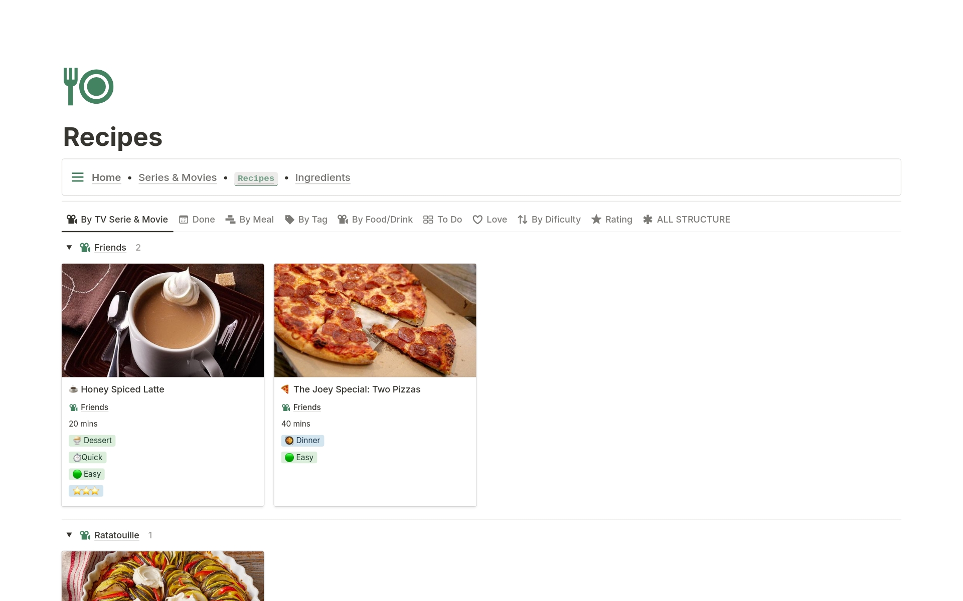 Series, Movie & Chill... And Cook! (w/AI) by Ivy Saskia | Notion Template