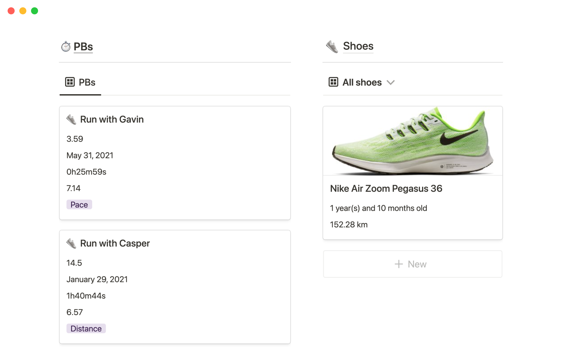 Running tracker Template by Jeppe Stenstrup Lauridsen | Notion Marketplace