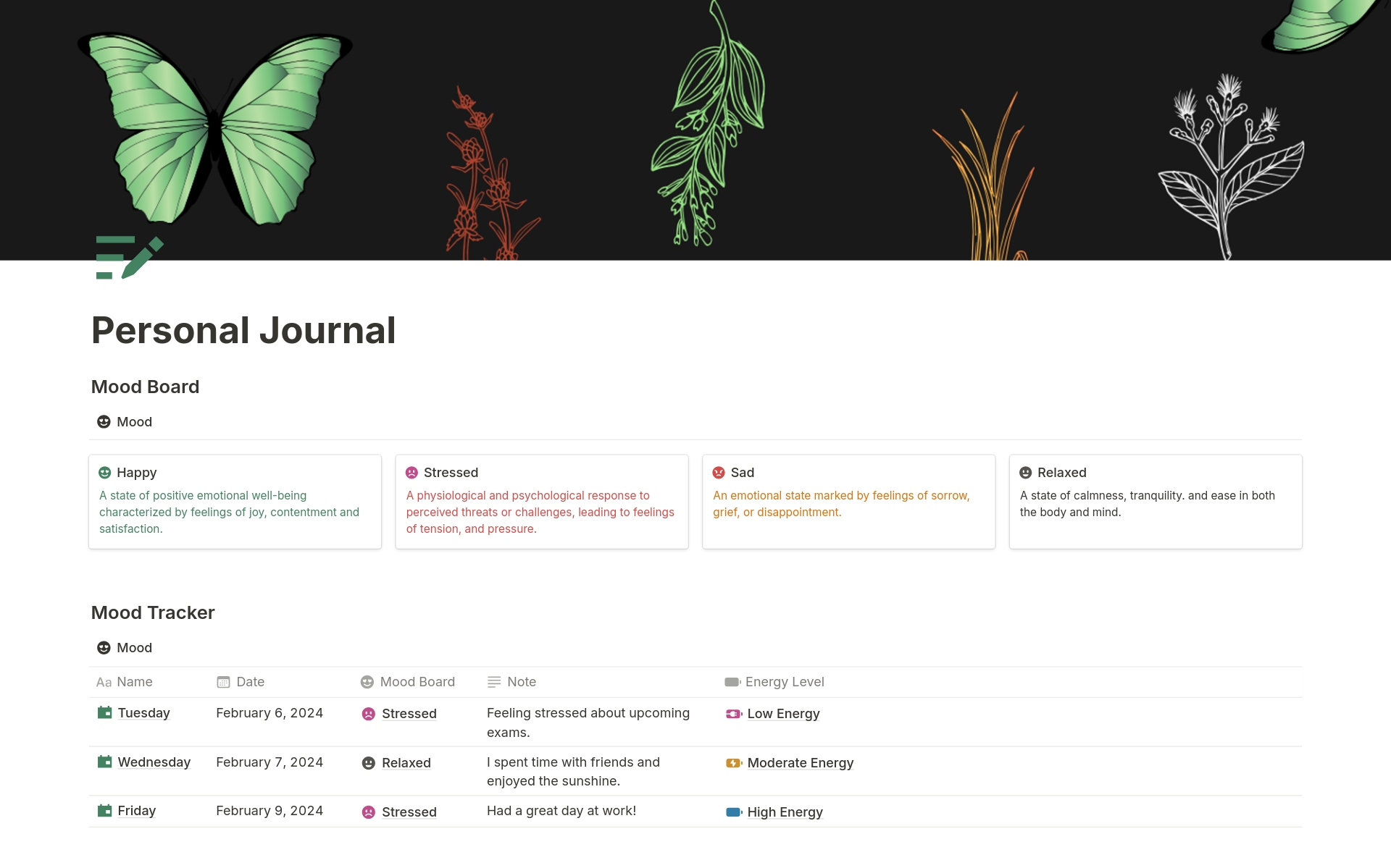 Personal Journal Template | Notion Marketplace