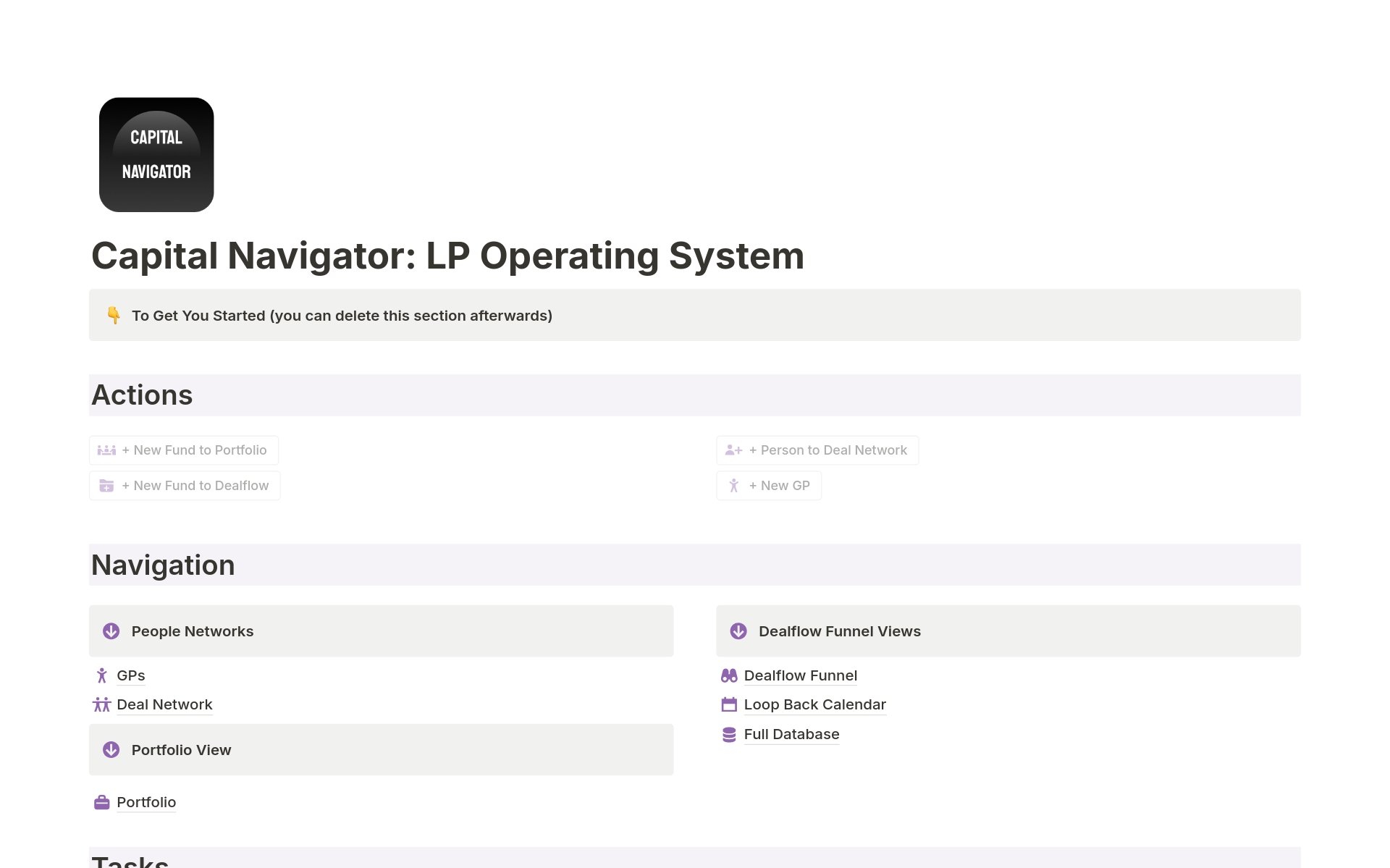 Capital Navigator: OS for Limited Partners Template | Notion Marketplace