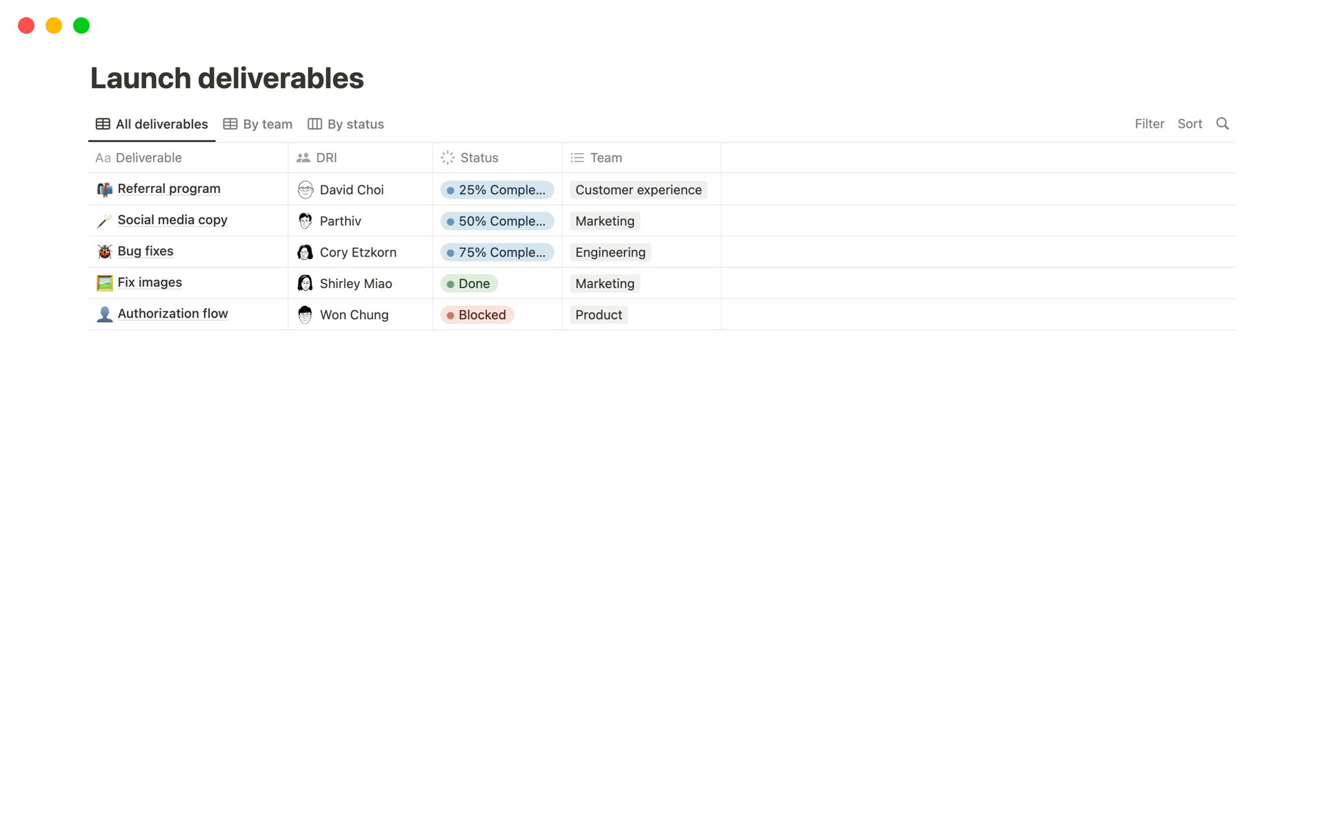Project Launch Plan Template by Notion | Notion Marketplace