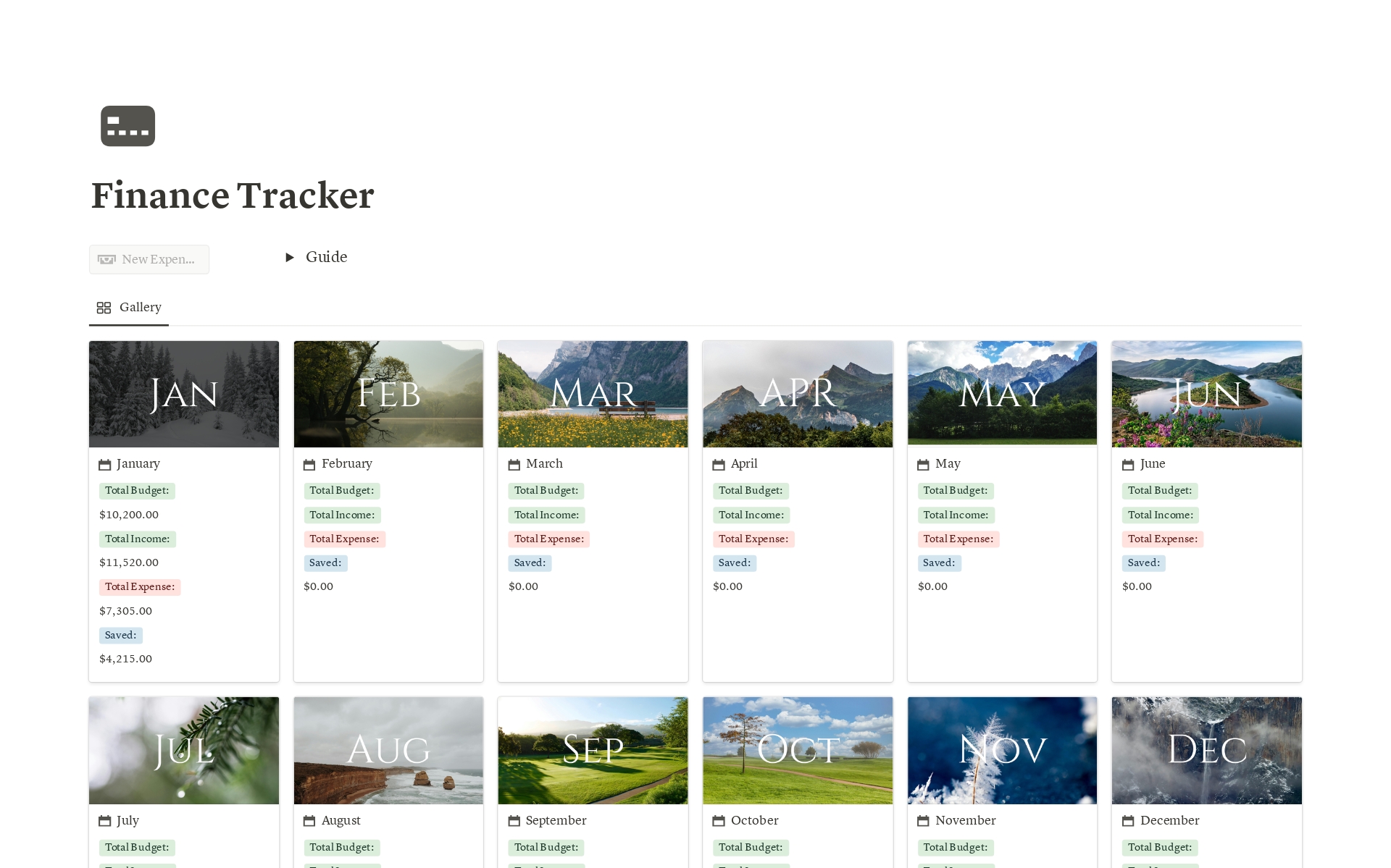 Finance Tracker Template by Eric | Notion Marketplace