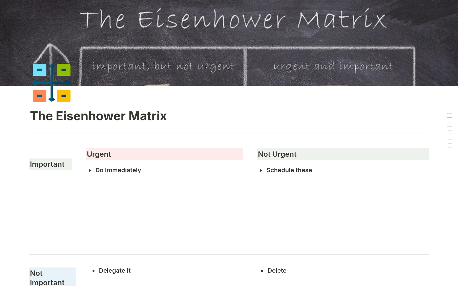 The Eisenhower Matrix | Notion Template