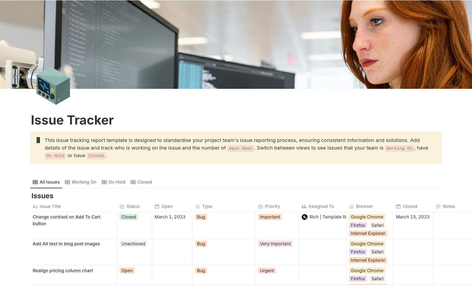 It Issue Report Template - Colomboalumni.org