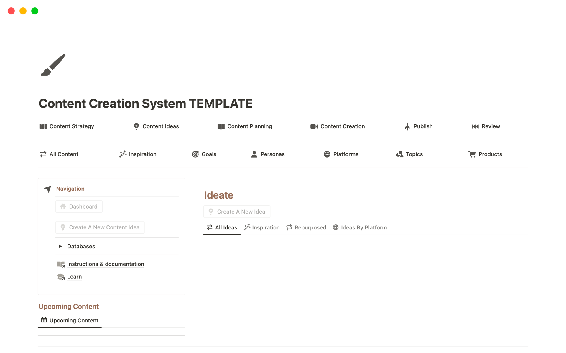 Content Creator Studio - Content Creation System Template | Notion ...