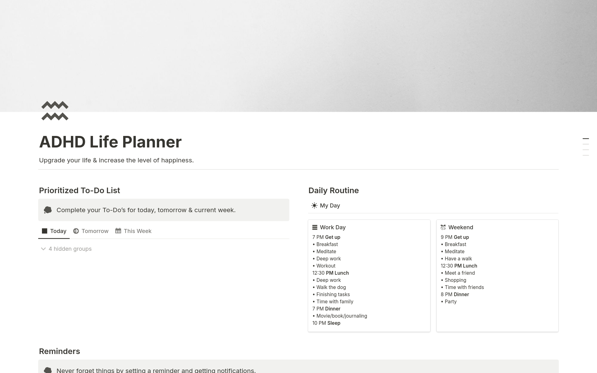 ADHD Life Planner - Birth Flower Design by Ben | Notion Template