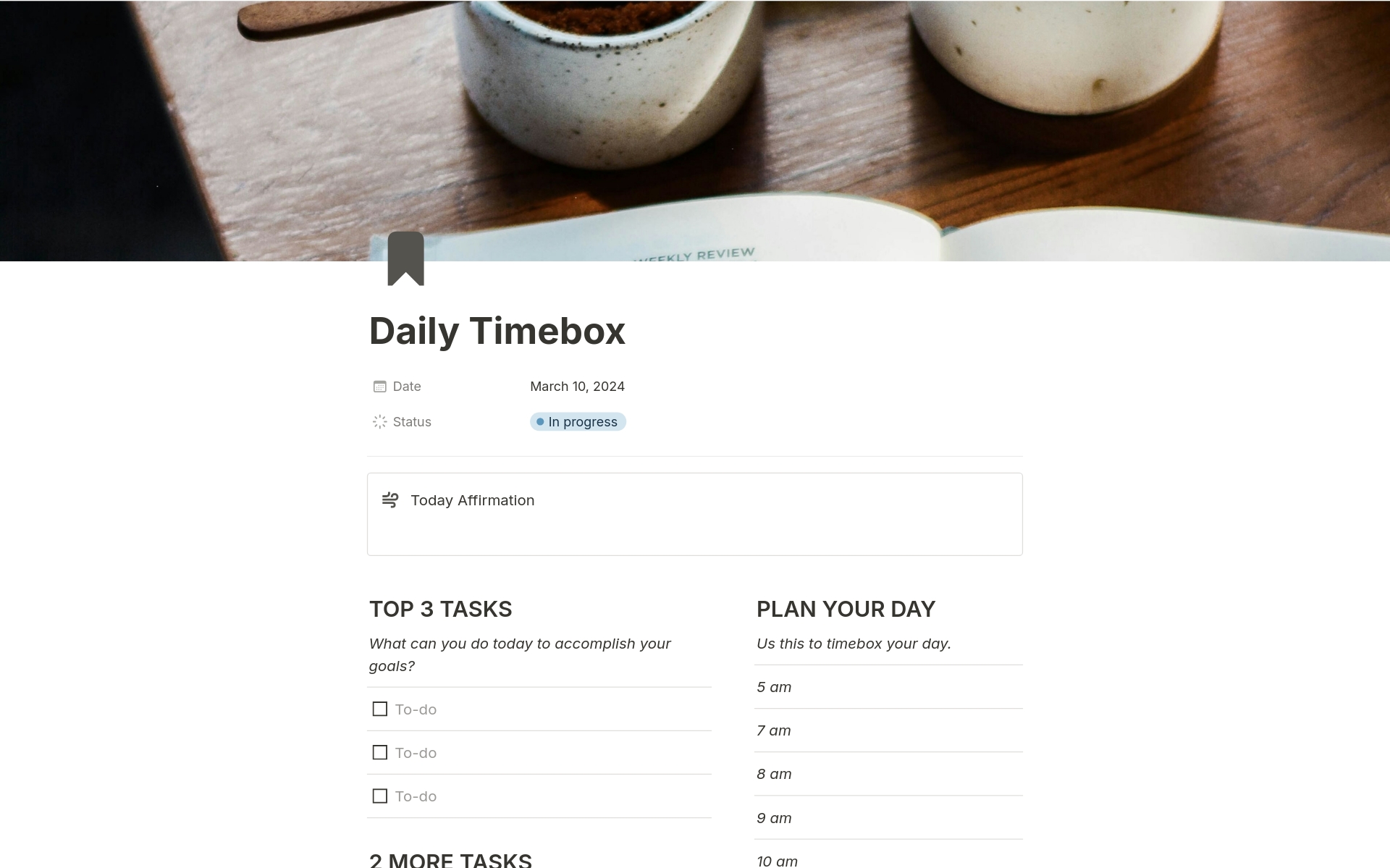 Daily Timebox Template | Notion Marketplace