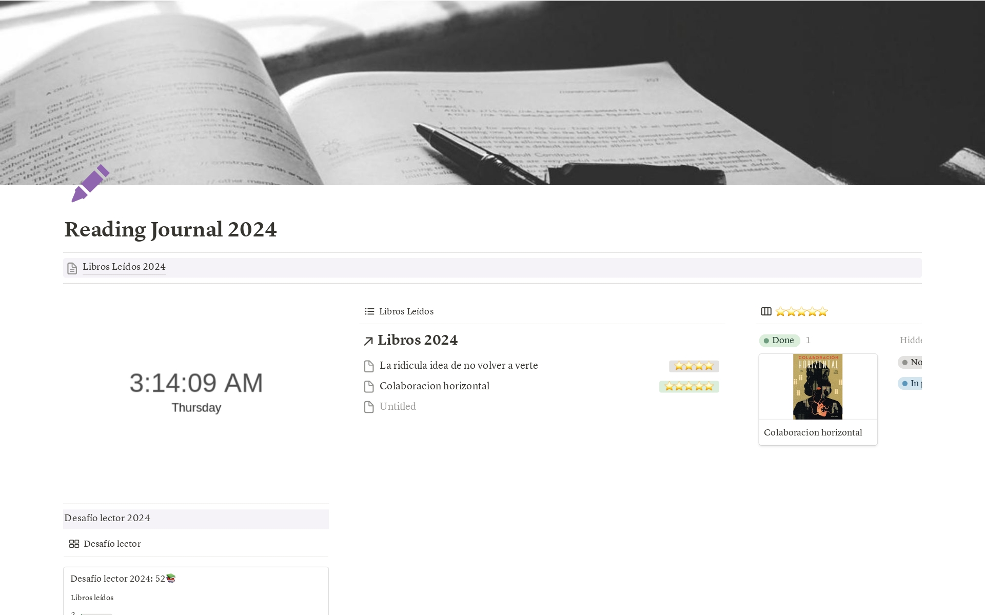 Reading Journal Template | Notion Marketplace