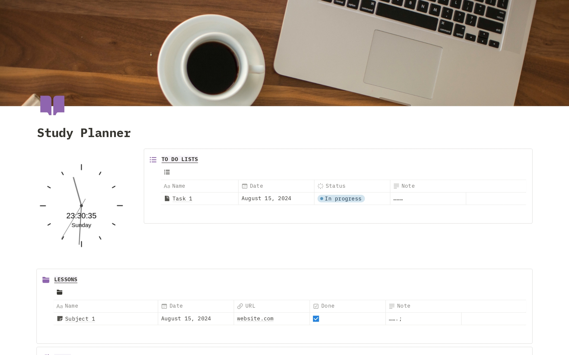 Study Planner Template | Notion Marketplace