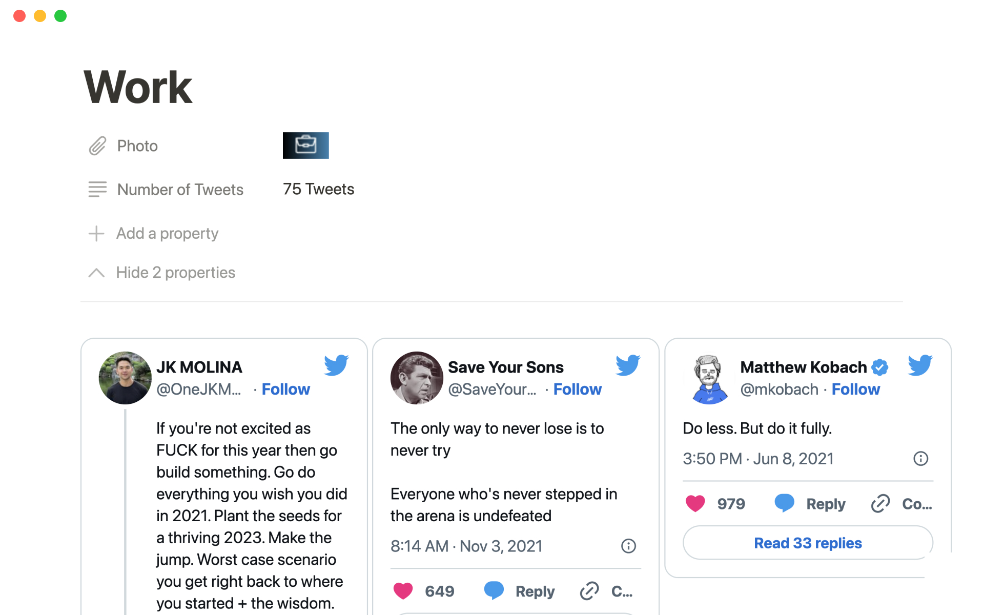 Twitter swipe file Template | Notion Marketplace
