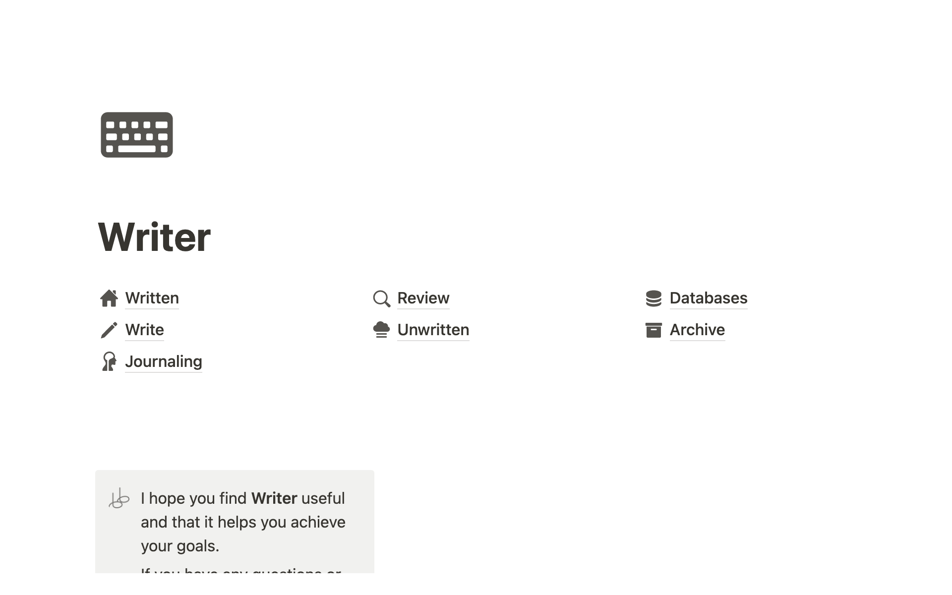 Writer Template by Biased Boundary | Notion Marketplace