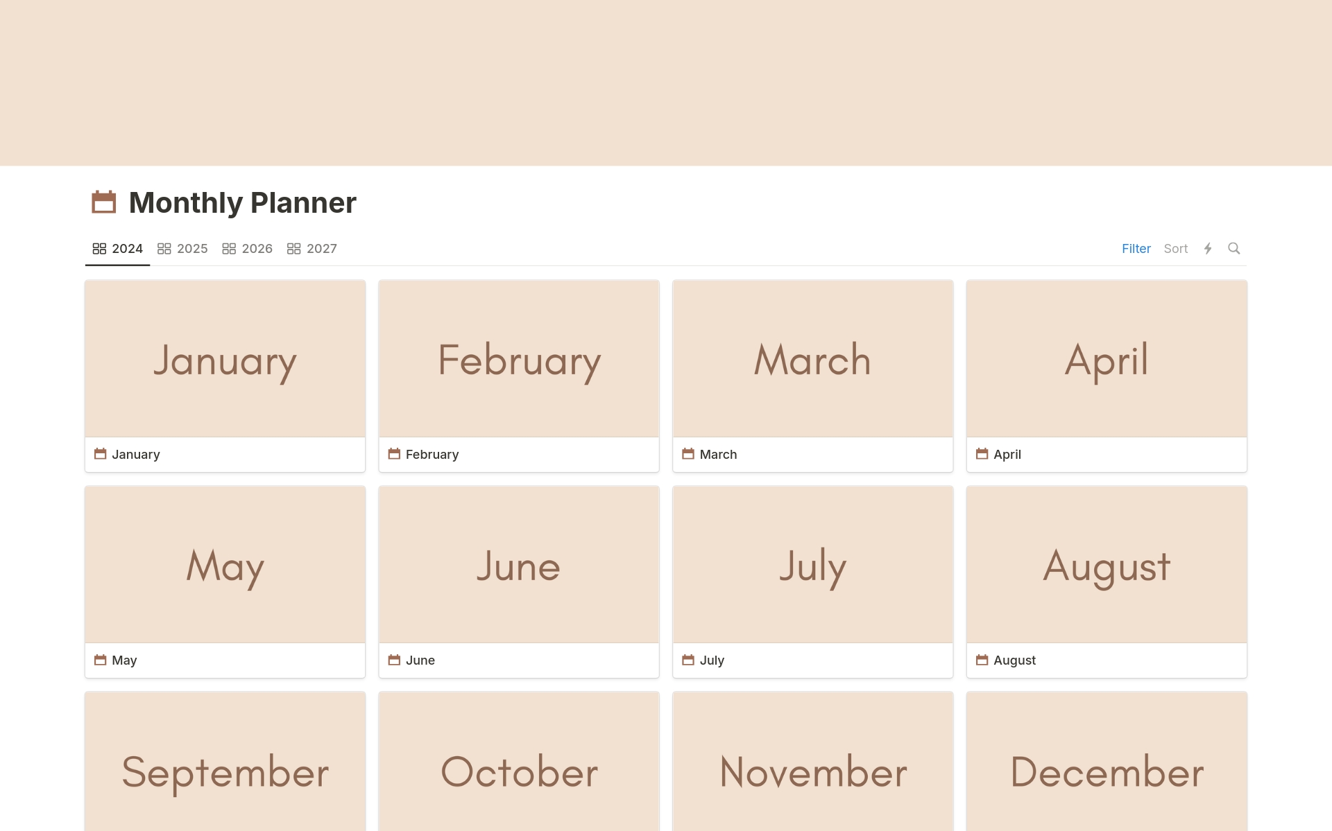 Monthly Planner Template by Creative Koala | Notion Marketplace