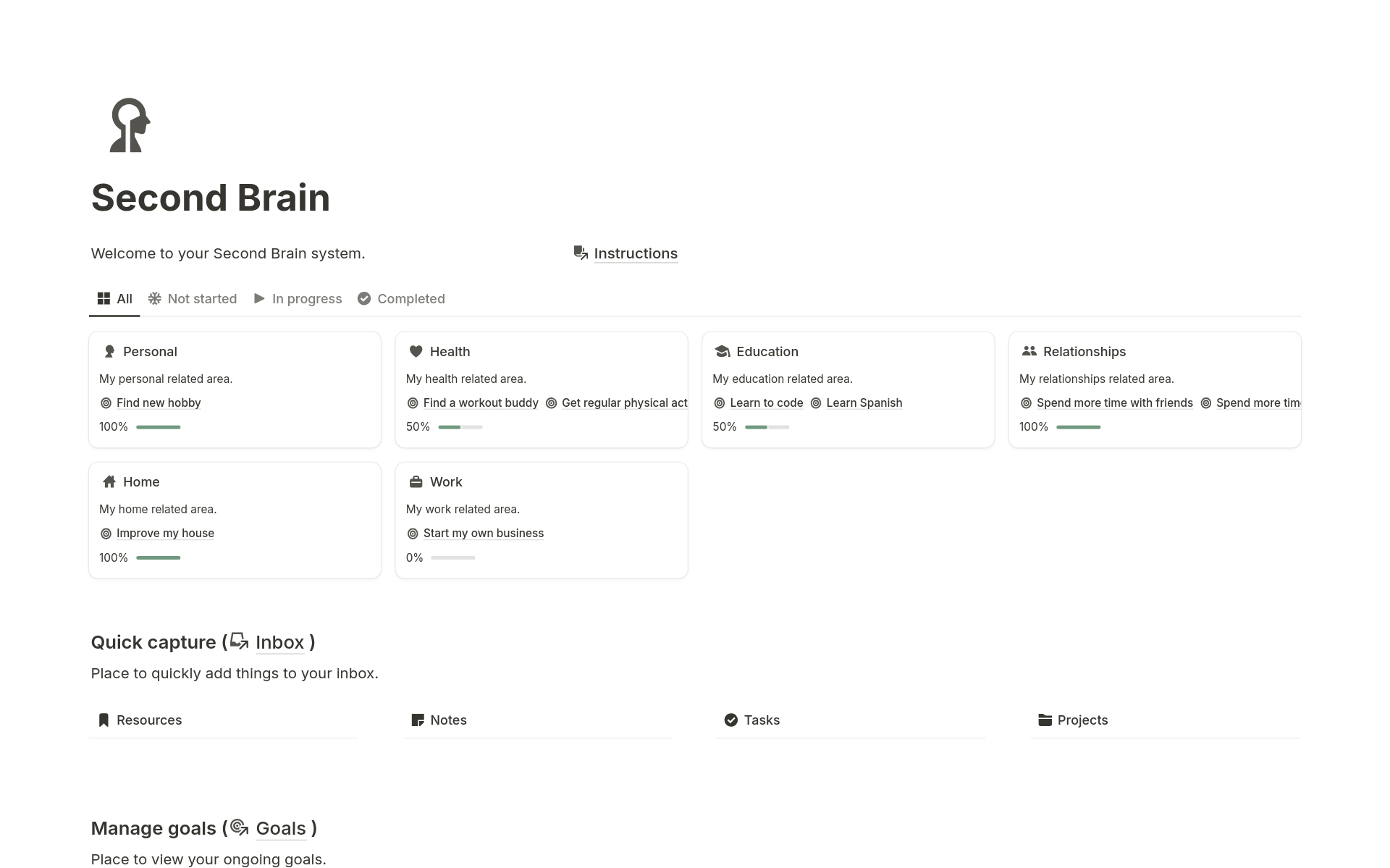 Second Brain Template | Notion Marketplace