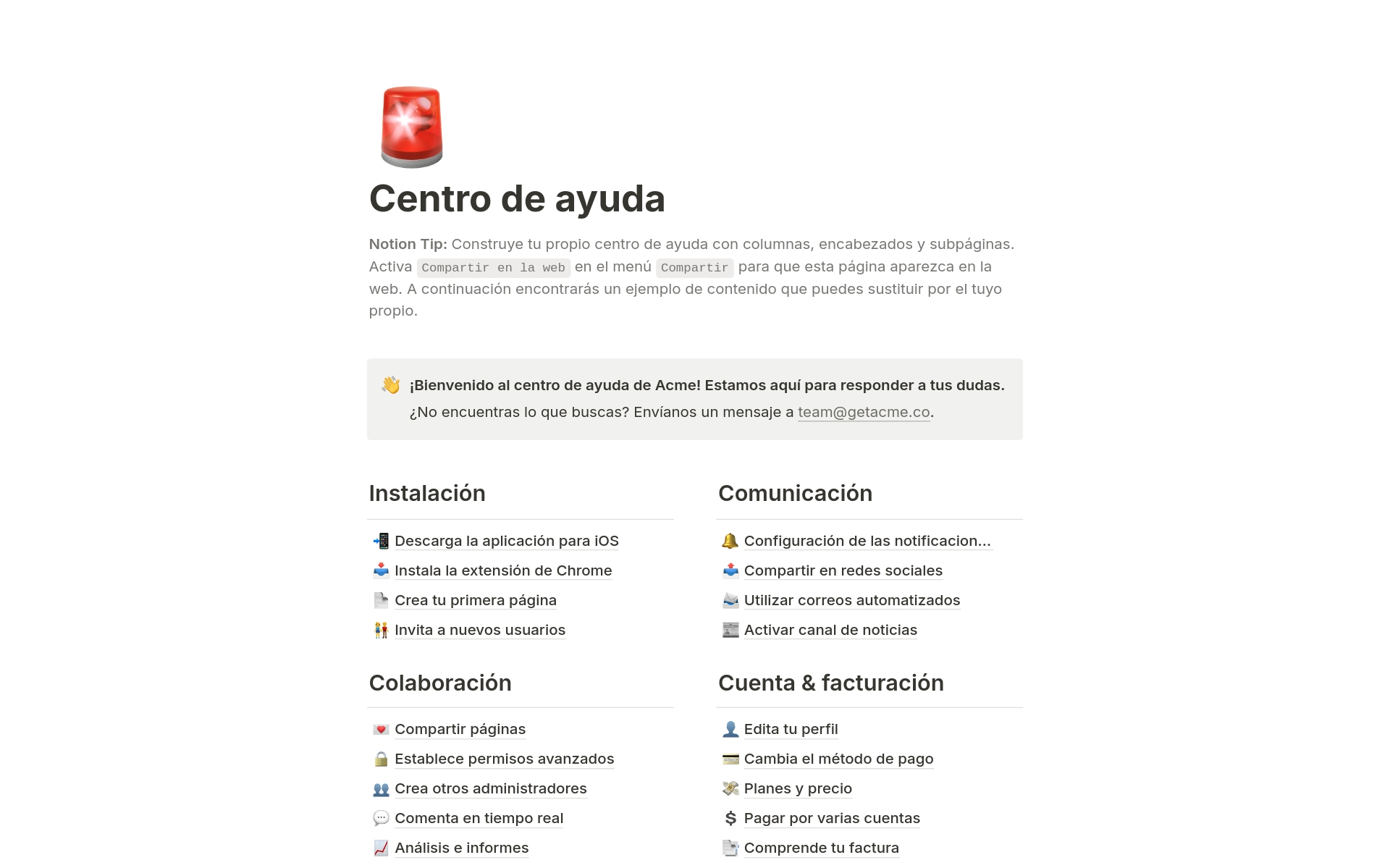 Mejores plantillas de Centro de ayuda de Notion | Notion Marketplace