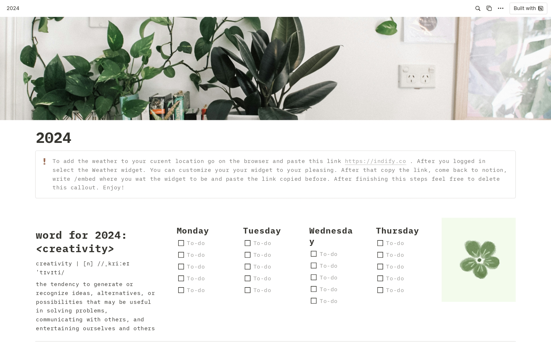 Simple Planner by PlanningforGoods | Notion Template