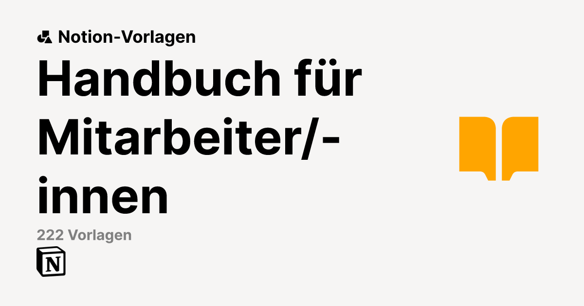 Die besten Handbuch für Mitarbeiter/-innen-Vorlagen aus Notion | Notion ...