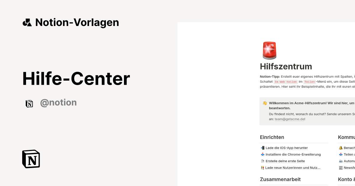 Hilfe-Center 2024 | Notion-Vorlage Hilfe-Center 2024 | Notion-Vorlage
