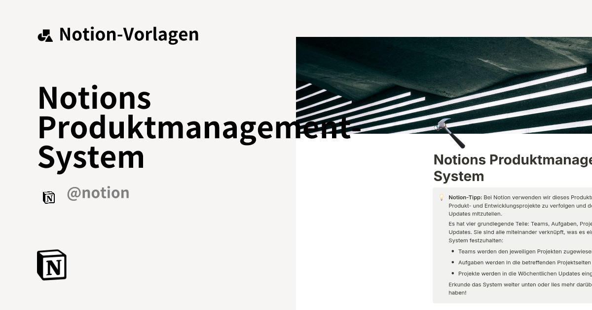 Notions Produktmanagement-System 2024 | Notion-Vorlage