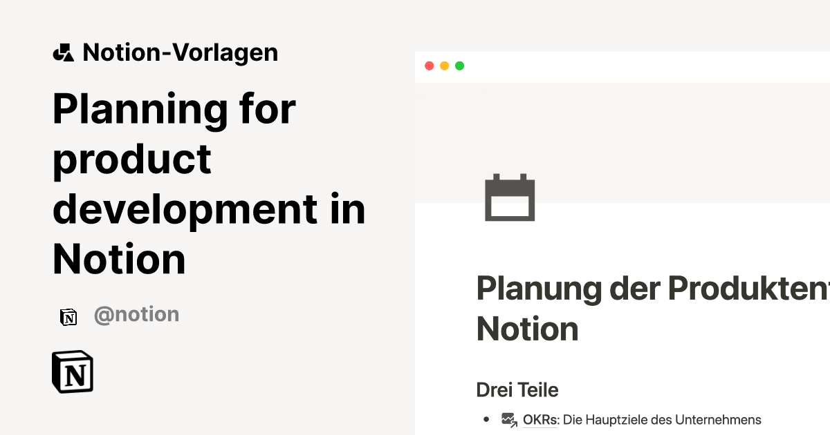 Planning for product development in Notion Vorlage von Notion | Notion ...