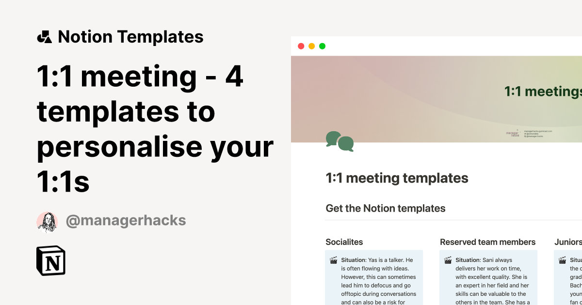 1:1 meeting - 4 templates to personalise your 1:1s by Mona ...