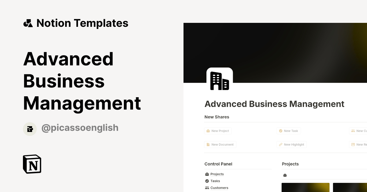 Advanced Business Management Template | Notion Marketplace