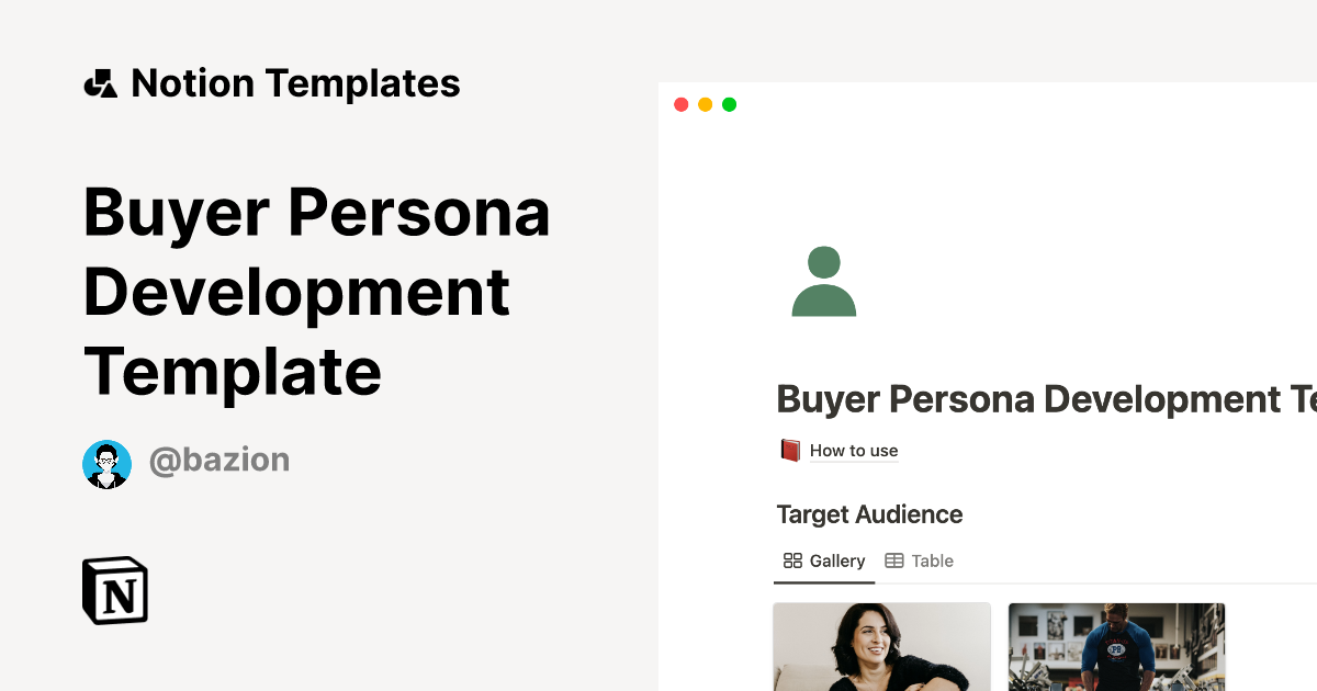 Buyer Persona Development Template Template by Bazion | Notion Marketplace