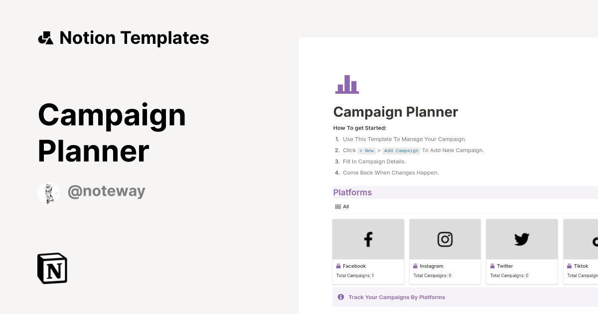 Campaign Planner Template | Notion Marketplace