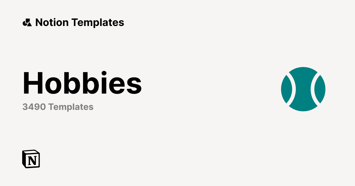 Best Hobbies Templates from Notion