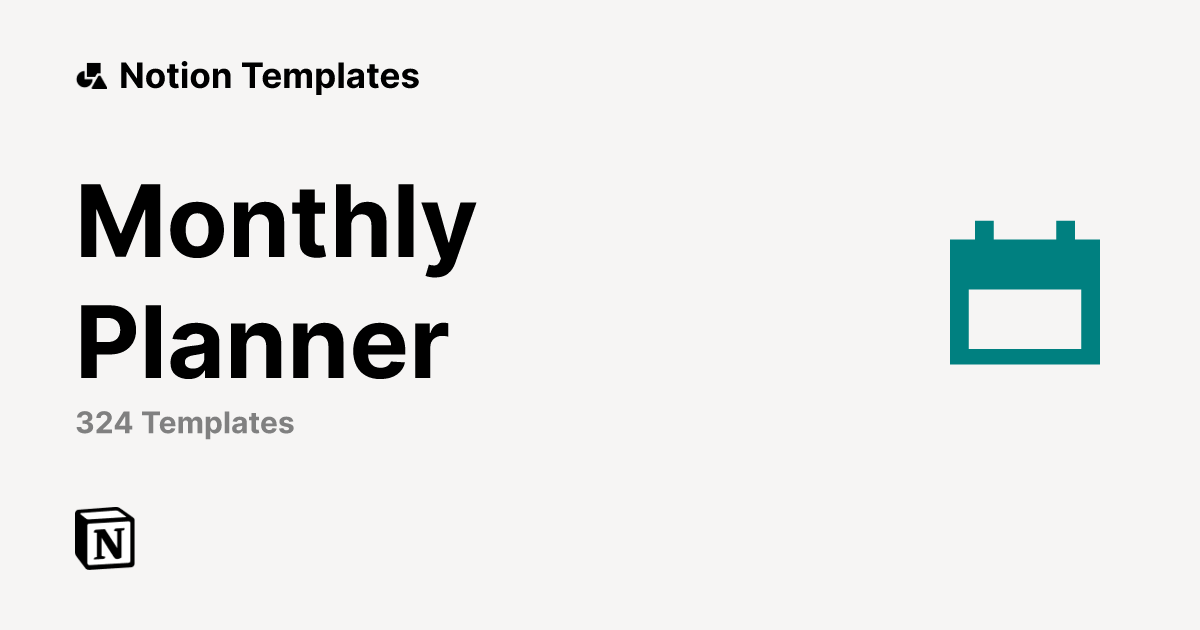 Best Monthly Planner Templates from Notion | Notion Marketplace