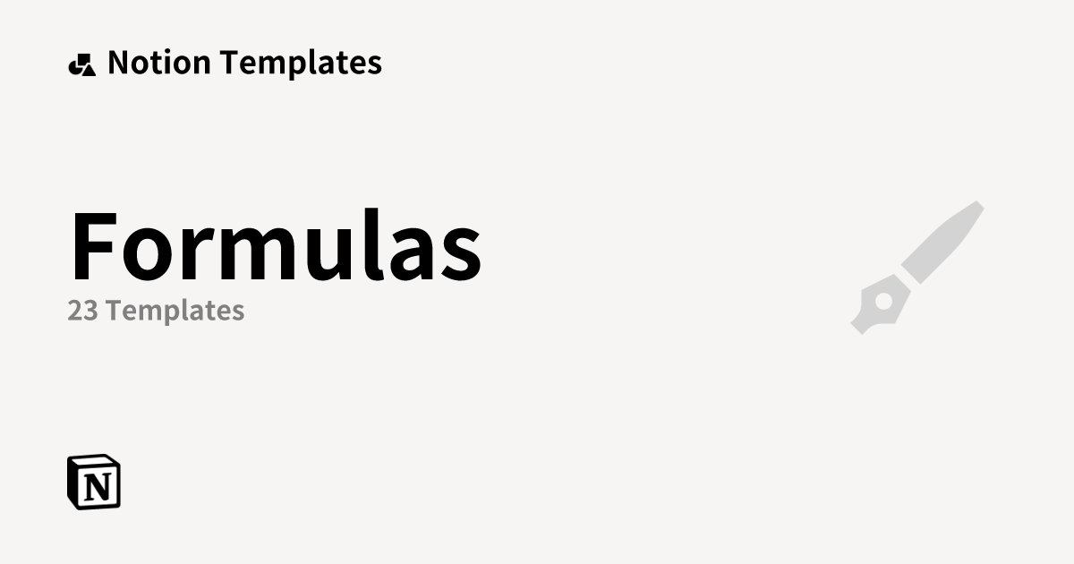 Best Formulas Templates from Notion | Notion Marketplace