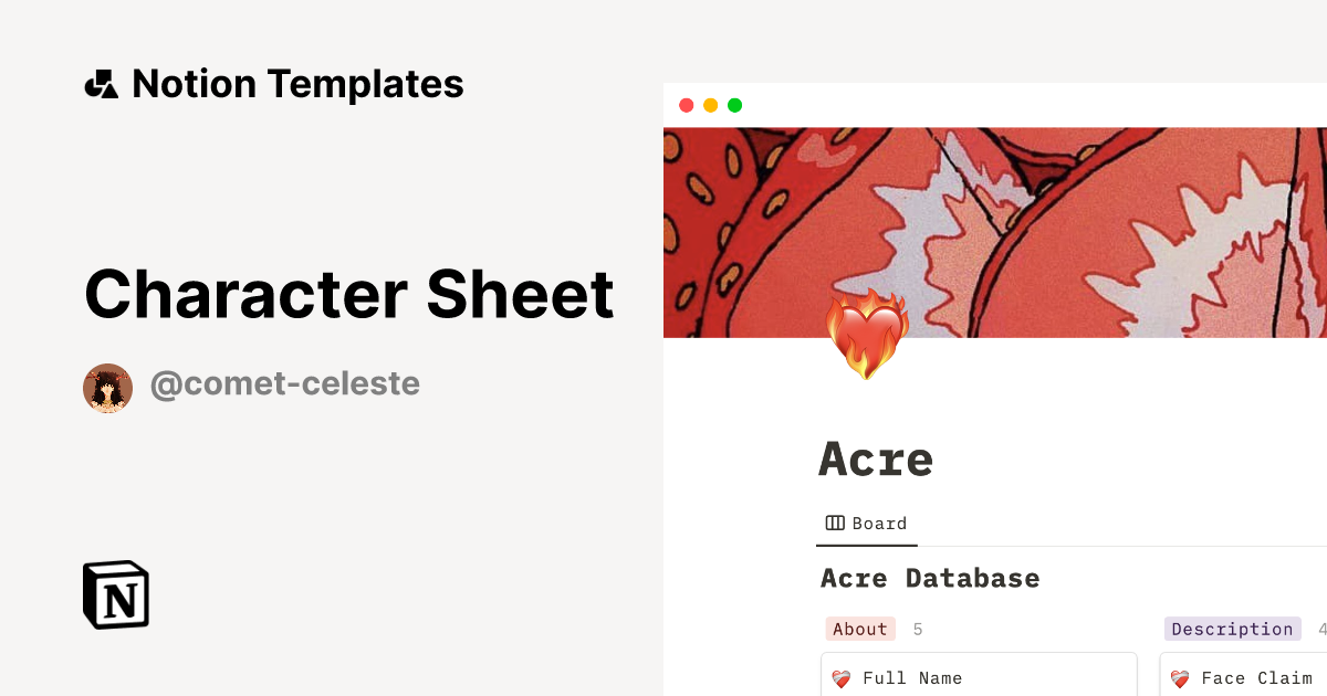 Character Sheet Notion Template