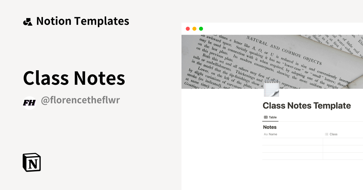 Class Notes Template | Notion Marketplace