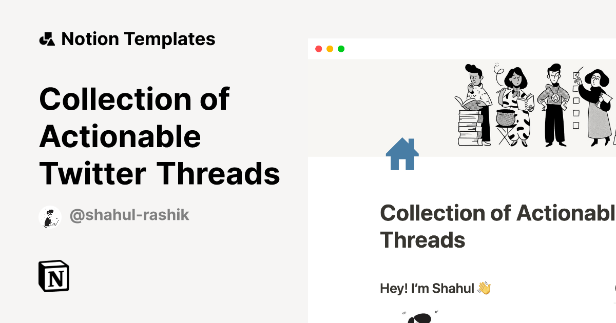 Collection of Actionable Twitter Threads Template | Notion Marketplace