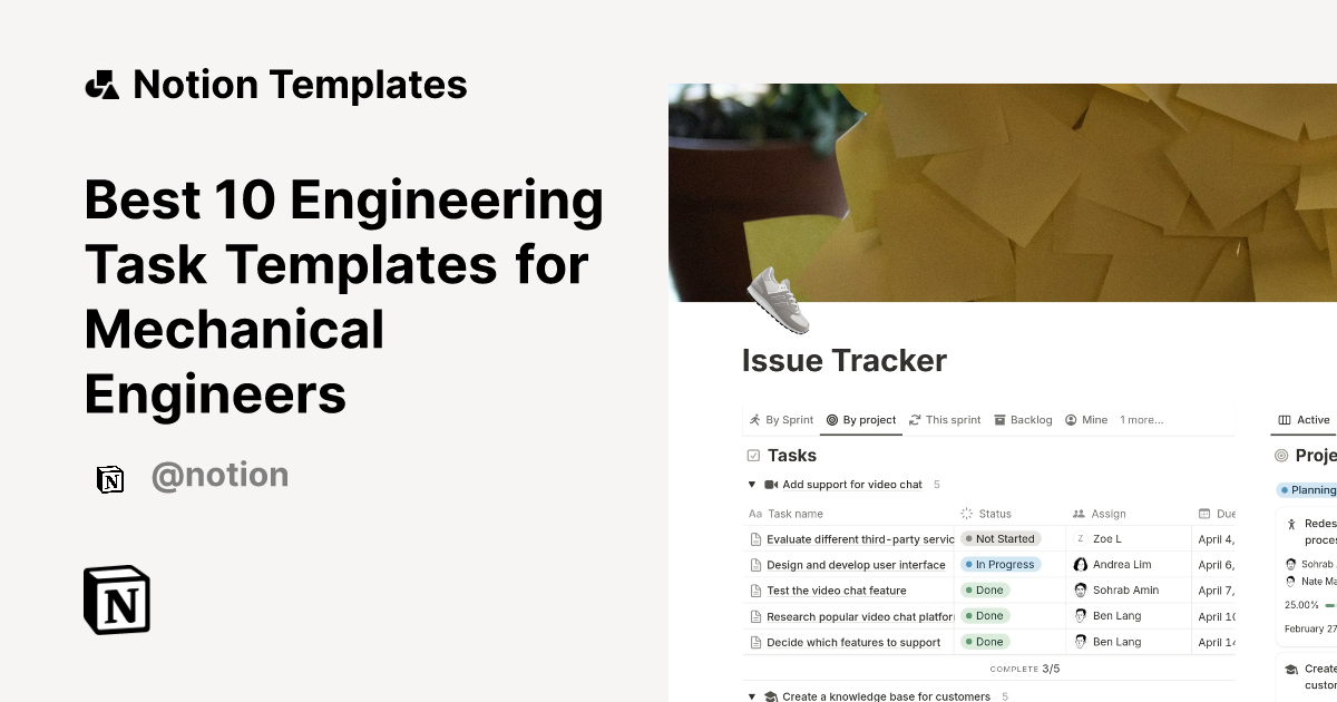 Best 10 Engineering Task Templates for Mechanical Engineers | Notion ...