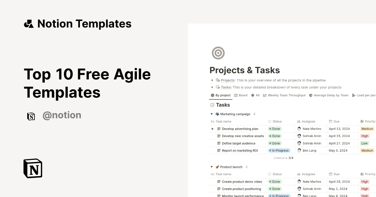 Top 10 Free Agile Templates Notion Template Marketplace