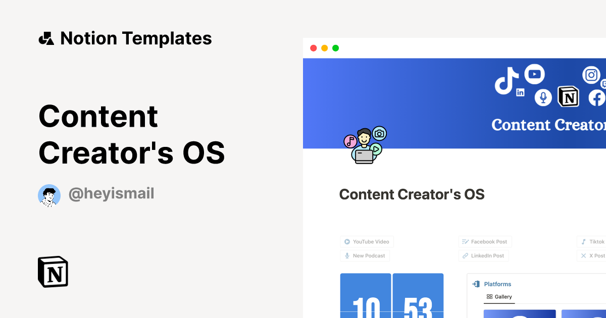 Content Creator's OS | Notion Template