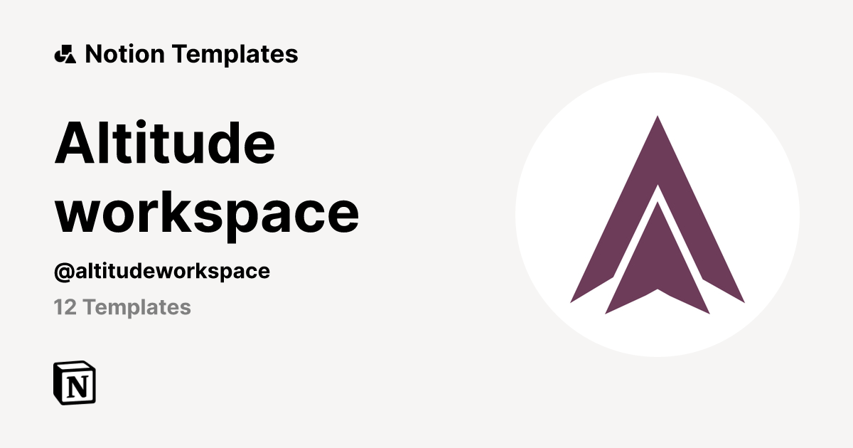 Altitude workspace | Template Creator | Notion Marketplace