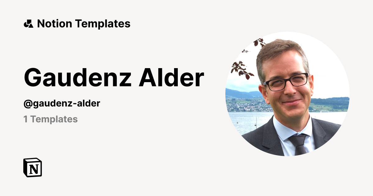 Gaudenz Alder | Notion Template Creator Gaudenz Alder | Notion Template Creator