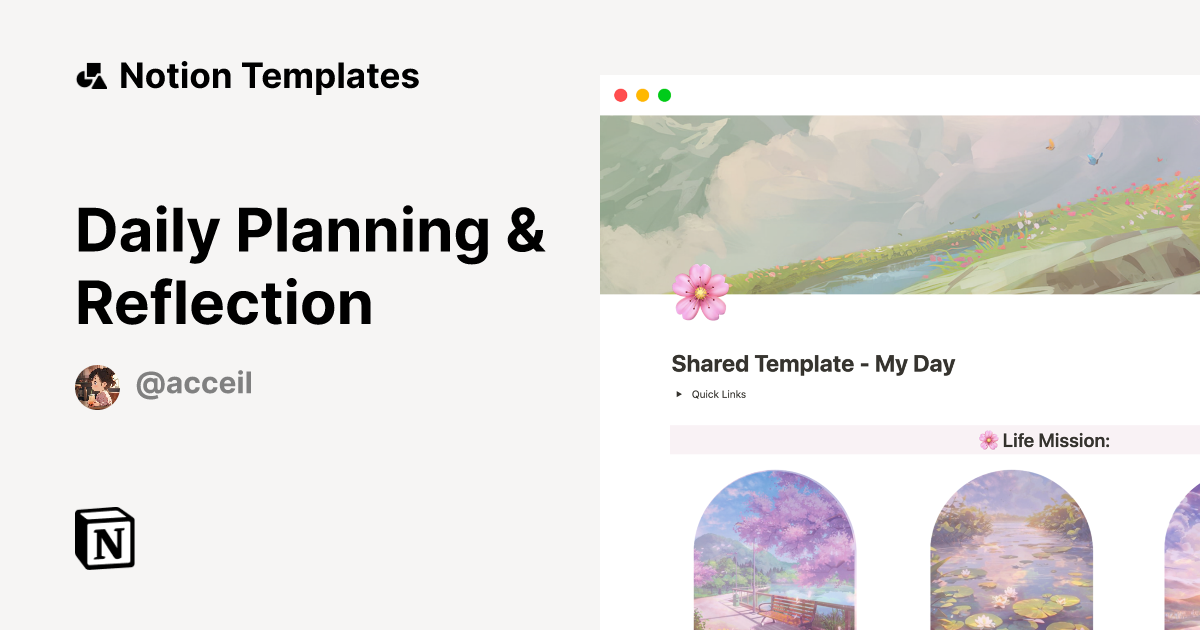 Daily Planning & Reflection | Notion Template