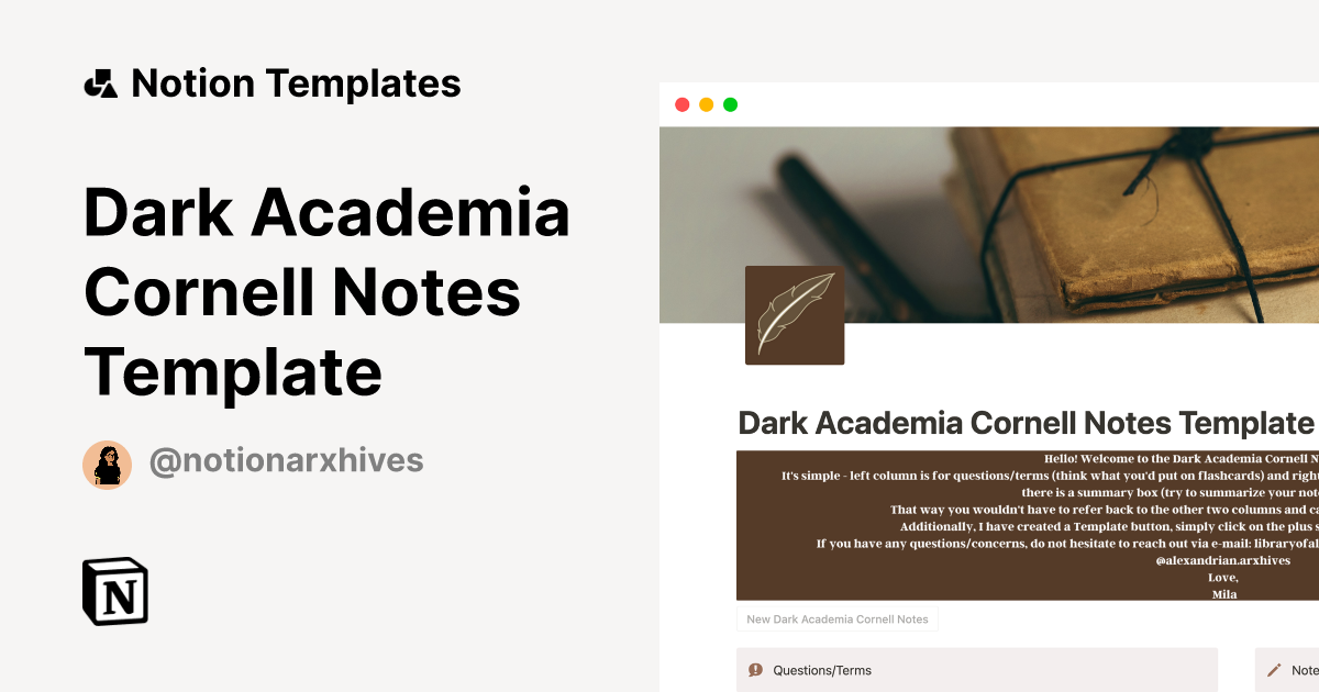 Cornell Notes Template History