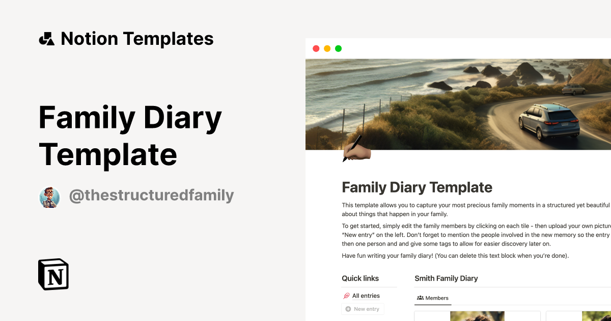 Family Diary Template Template by The Structured Family | Notion ...